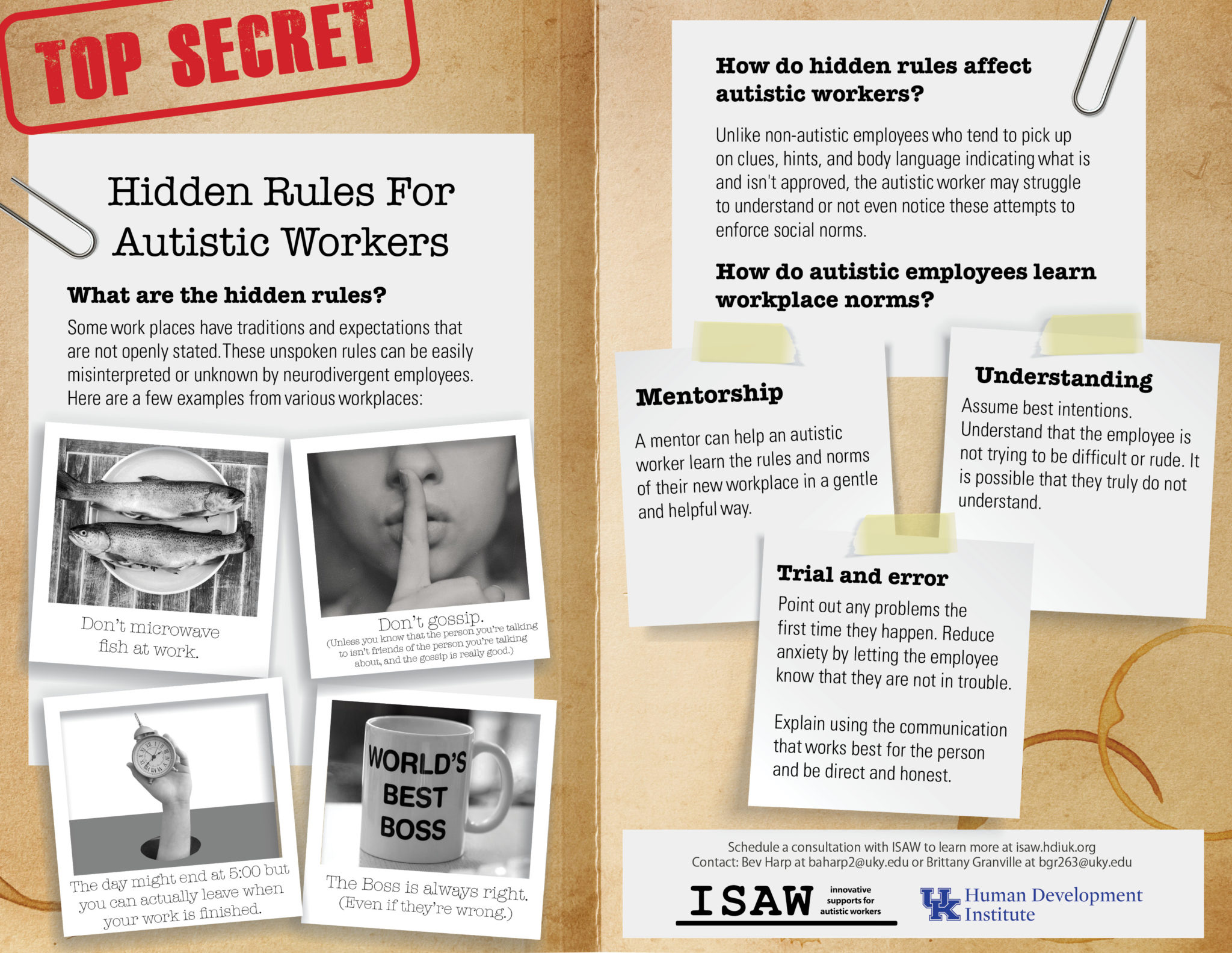 Hidden Rules for Autistic Workers Infographic – Innovative Supports for ...